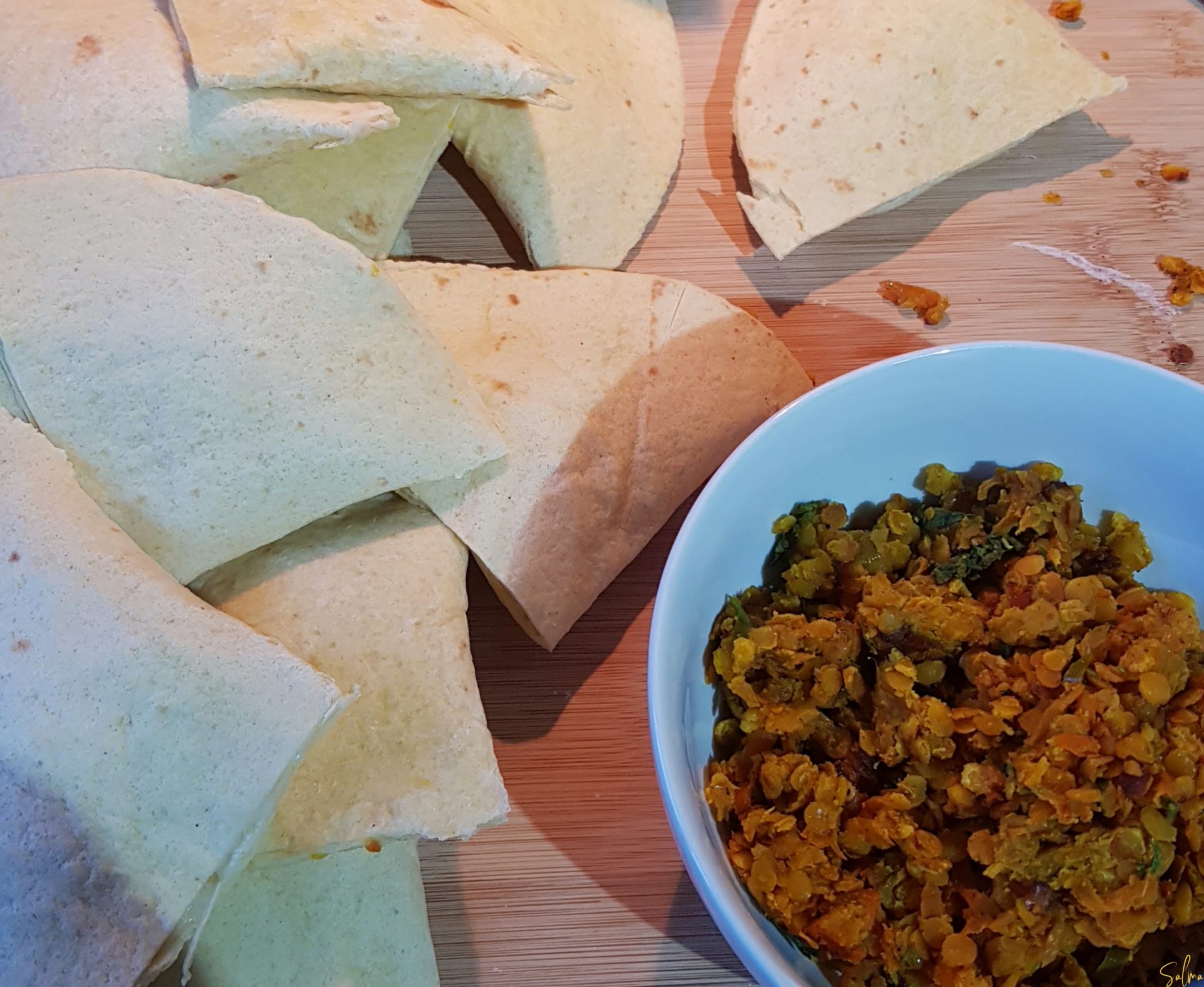 Tortilla Dhall Samosas – Salma's Recipes – Step by Step Recipes